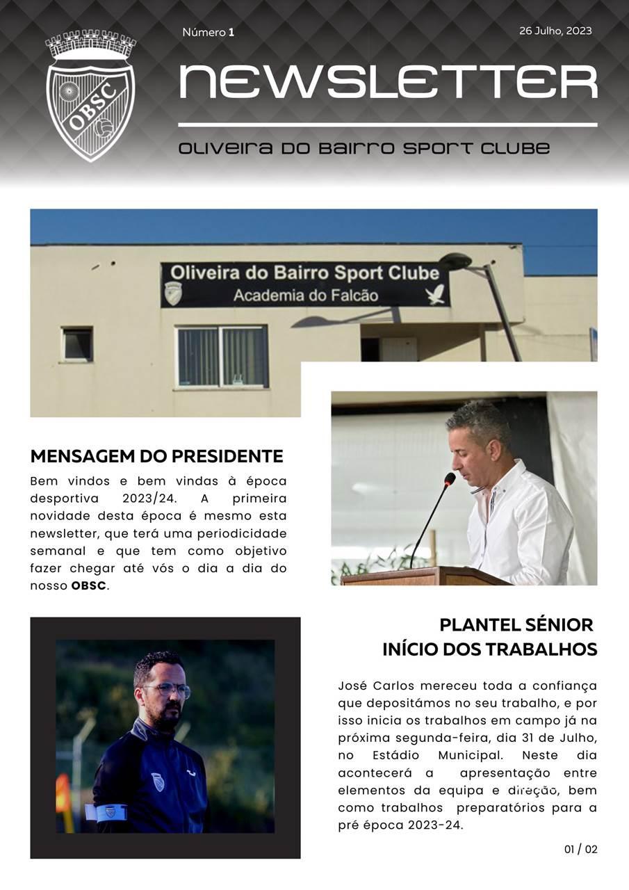 📰 A Newsletter do OBSC acabou de chegar! ⚽ | Oliveira do Bairro SC